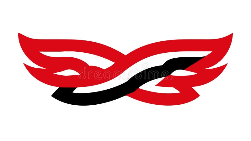 Abstract Red and Black Wing Logo, Speed and Dynamics, Vector Design ...