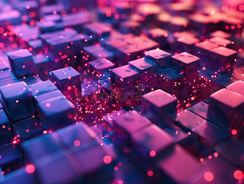 Abstract Background of Digital Cubes Stock Illustration - Illustration ...