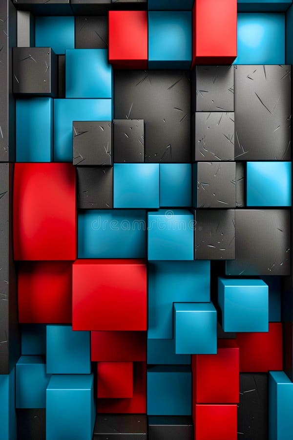 Abstract Red Blue and Black Wallpaper, Generative AI Stock Illustration ...