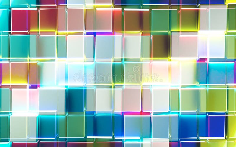 Abstract Red and Blue Blocks or Cubes Background Stock Illustration ...