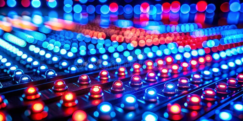 Abstract Red and Blue Bokeh Lights, LED Lights, Blurred Background ...