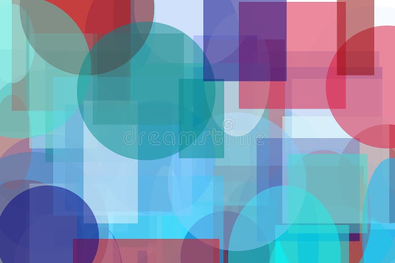 Abstract Red Blue Circle and Ellipses Squares and Rectangles ...