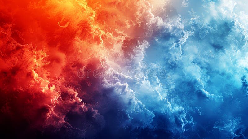 Abstract Red and Blue Cloud Formation Stock Illustration - Illustration ...