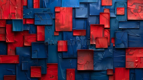 Abstract Red Blue 3D Blocks Background Image Stock Illustration ...