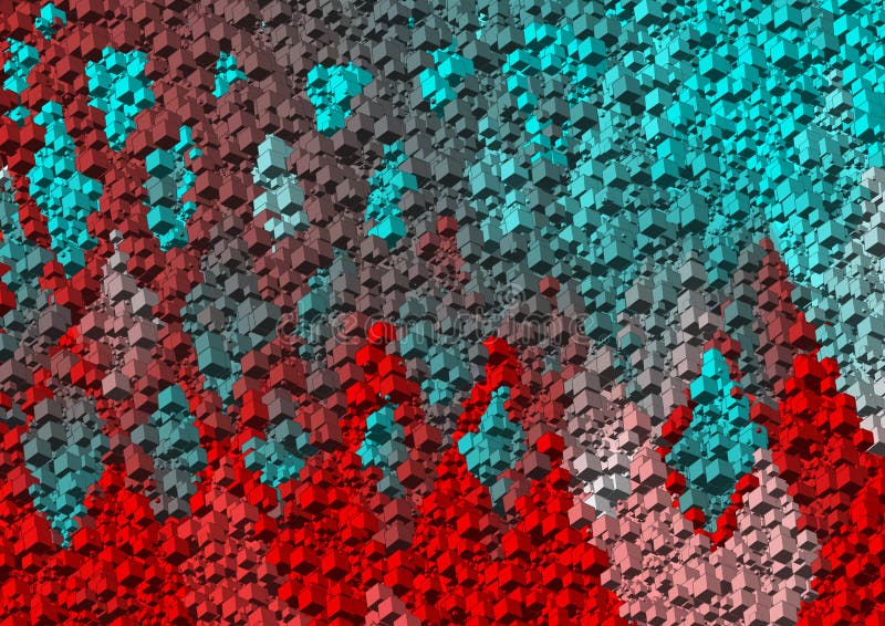 Abstract Red and Blue 3D Modern Geometric Square Cube Background ...