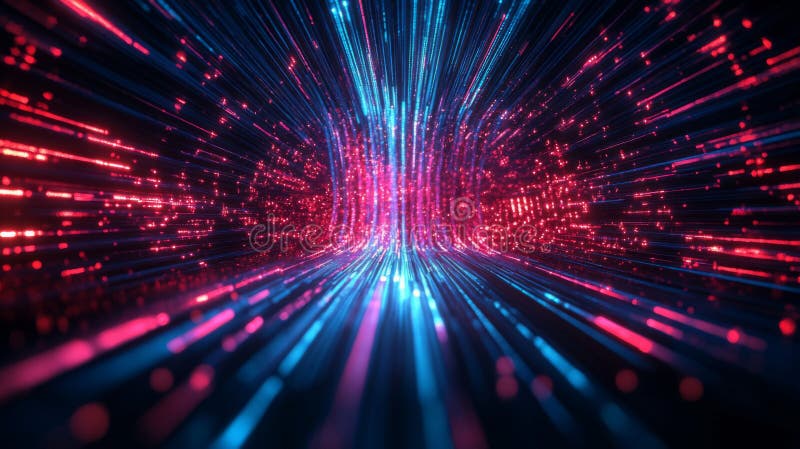 Abstract Red Blue Digital Energy Lines Background Stock Illustration ...