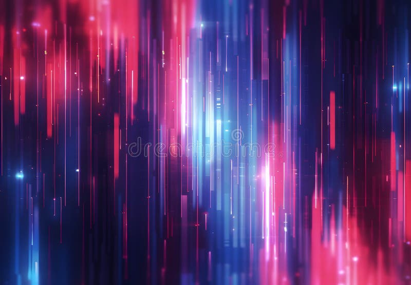 Abstract Red Blue Digital Lines Background Stock Illustration ...
