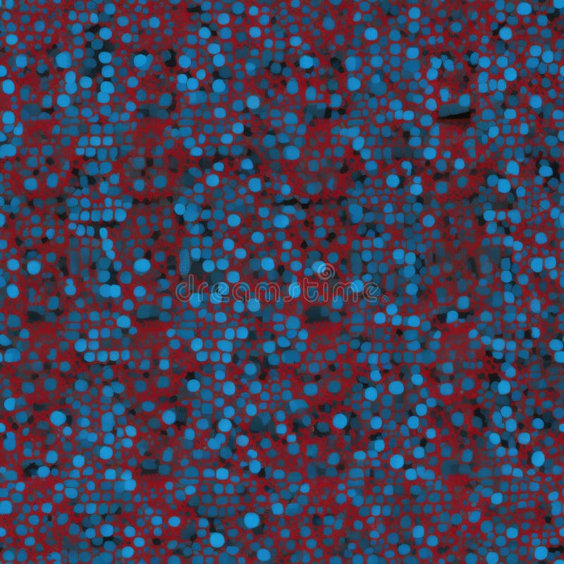 Abstract Red and Blue Dot Pattern. a Chaotic Overlay of Red and Blue ...