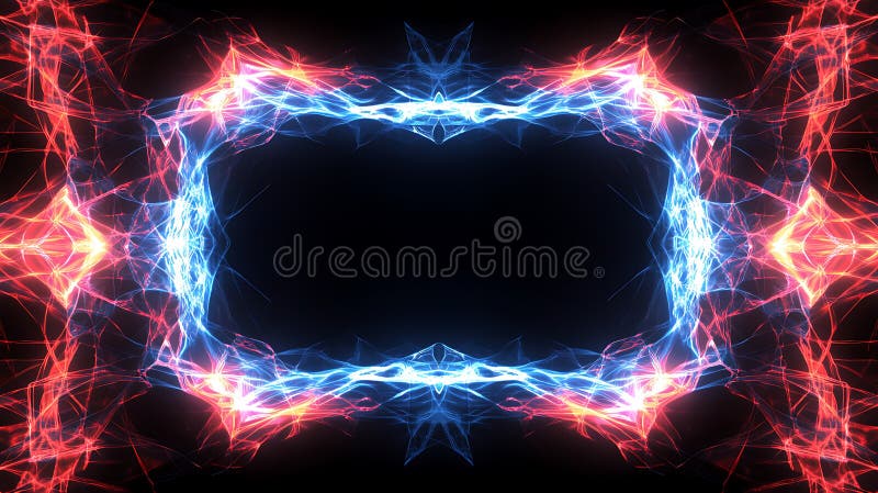 Abstract Red Blue Energy Frame Design Stock Photo - Image of plasma ...