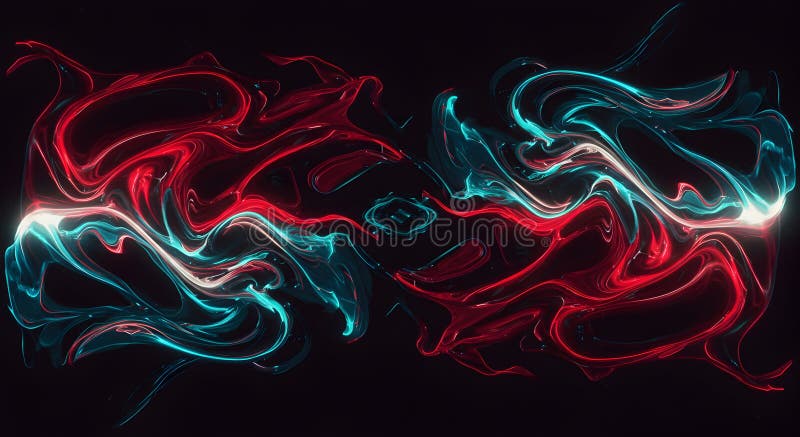 Abstract Red and Blue Energy Wave Patterns Against a Dark Backdrop ...