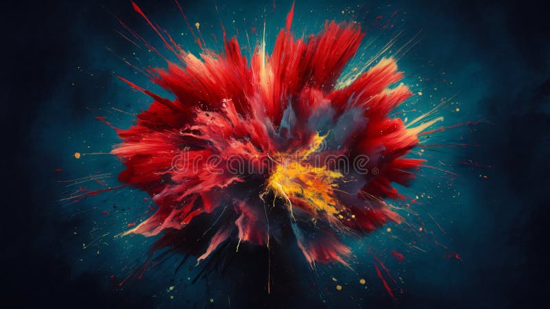 Abstract Red and Blue Explosion, Vibrant Colorful High Quality Image ...