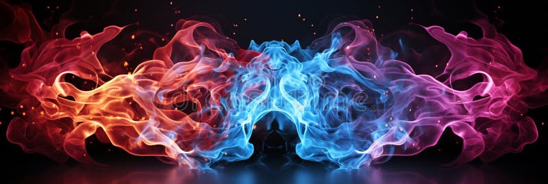 Abstract Red Blue Flame Fire Magic on Background Stock Illustration ...
