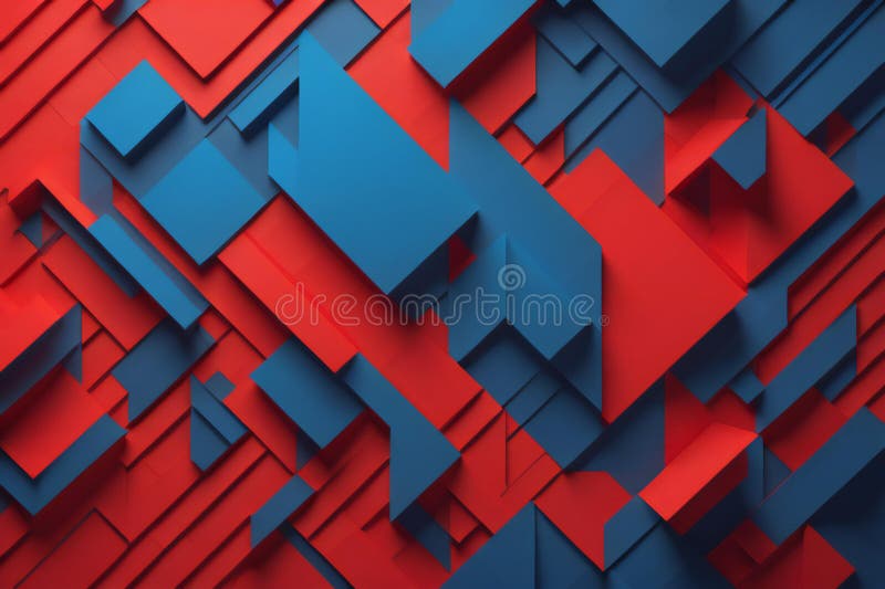 Abstract Red and Blue Geometric Background. Generative Ai Stock ...