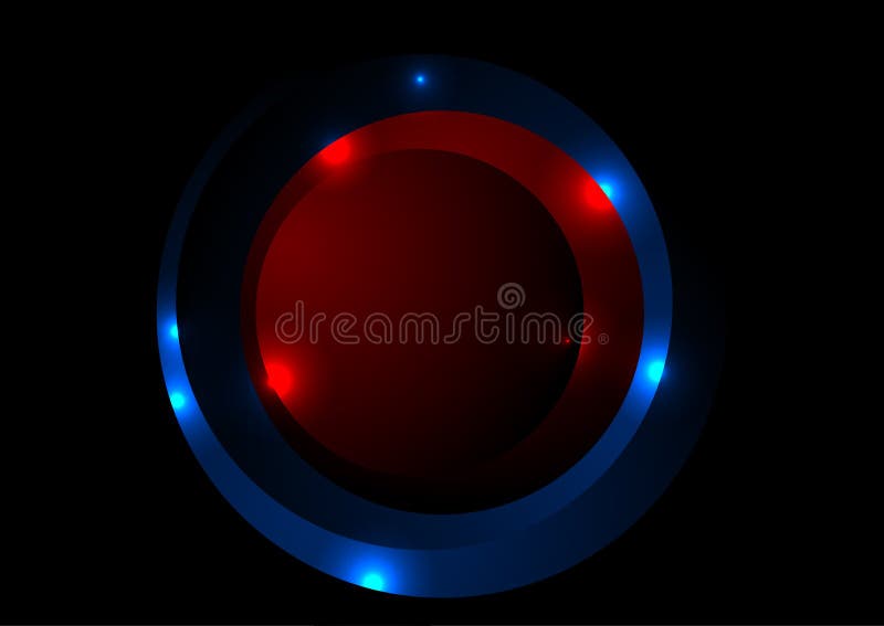 Abstract Red Blue Glowing Shiny Circles Tech Background Stock Vector ...