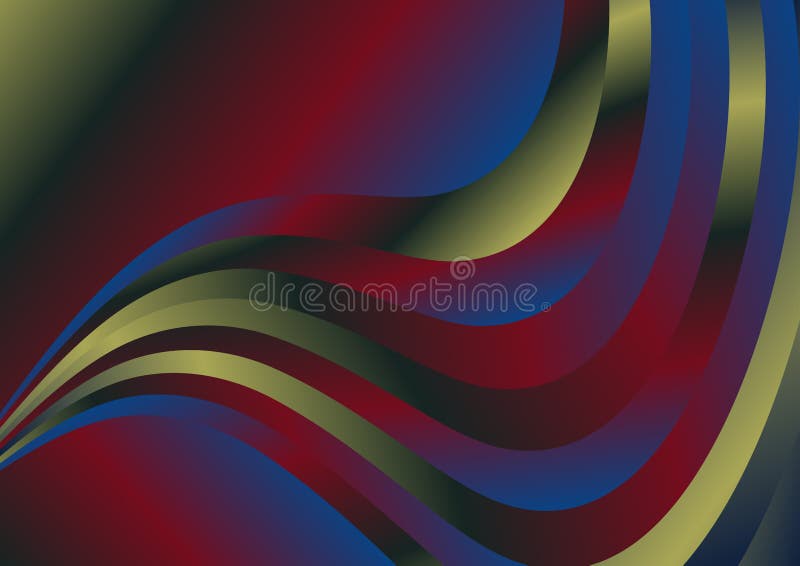 Abstract Red Blue and Gold Gradient Wavy Background Vector Image ...