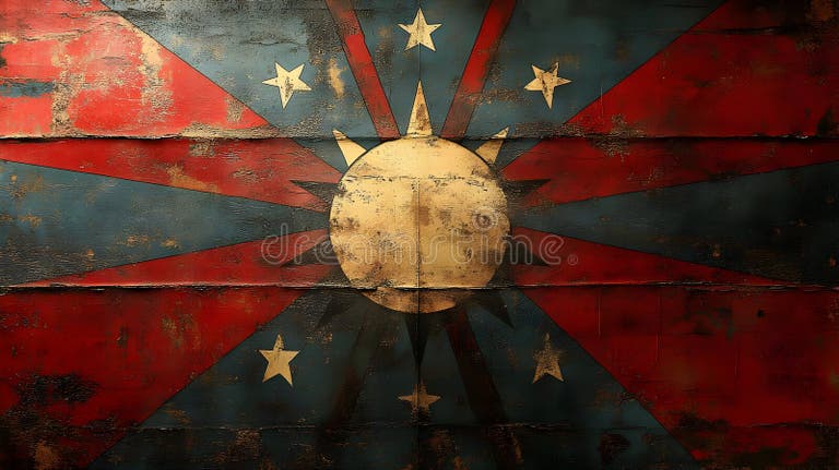 Abstract Red, Blue and Gold Starburst Background Stock Photo - Image of ...