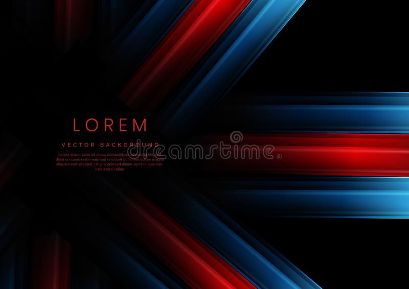 Abstract Red and Blue Gradient Geometric Diagonal Overlapping on Black ...