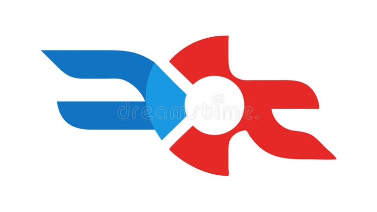 Abstract Red Blue Interconnected Shapes, Dynamic Modern Logo, Vector ...