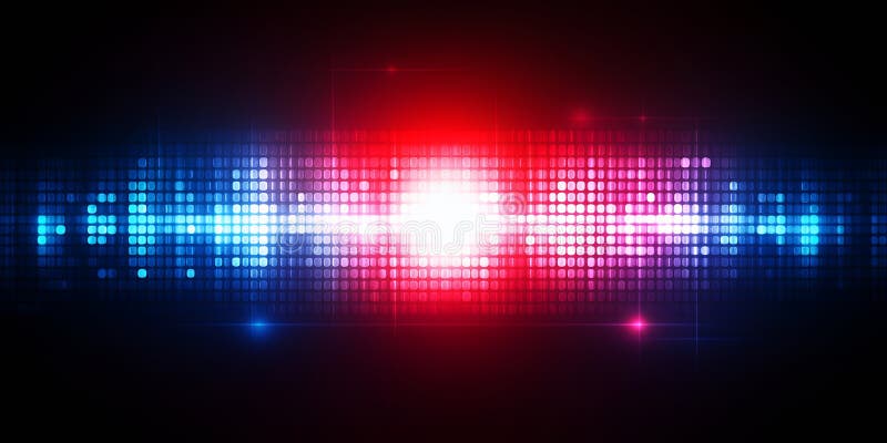 Abstract Red Blue LED Light Grid Digital Background Stock Illustration ...