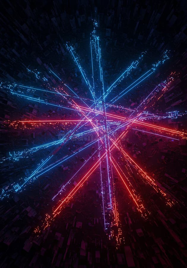 Abstract Red Blue Light Rays Background Stock Illustration ...