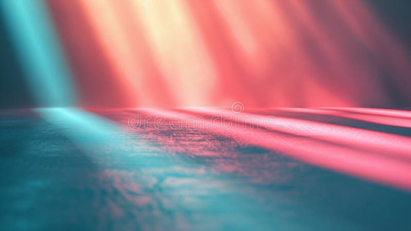 Abstract Red and Blue Light Rays on Textured Surface Illumination Stock ...