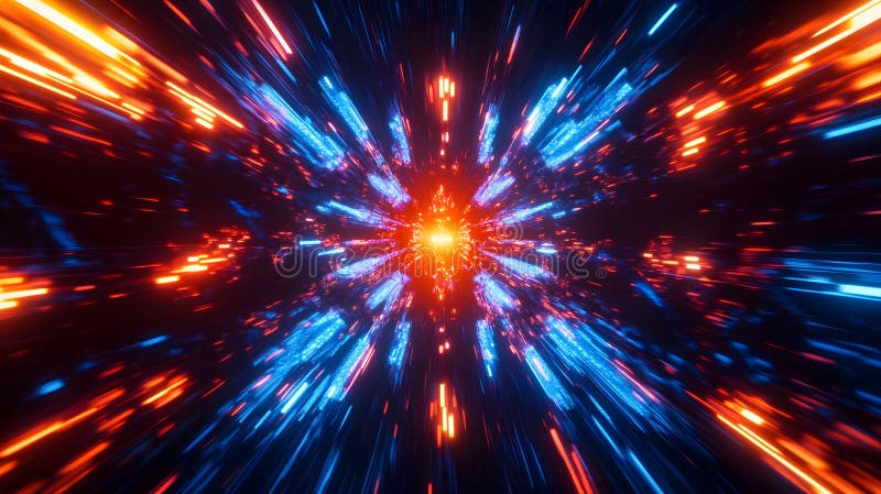 Abstract Red and Blue Light Speed Lines Background Stock Illustration ...