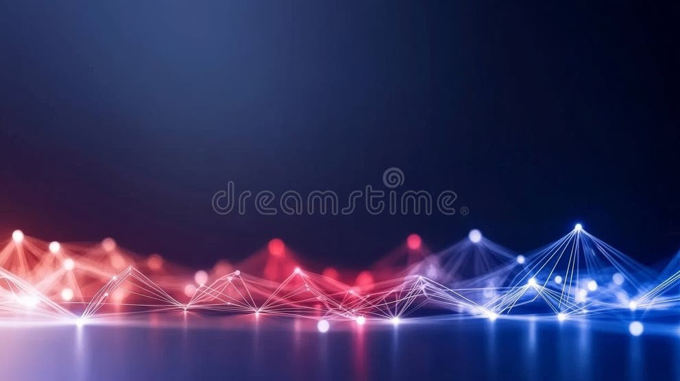 Abstract Red and Blue Light Waves Colliding in a Smooth Gradient ...