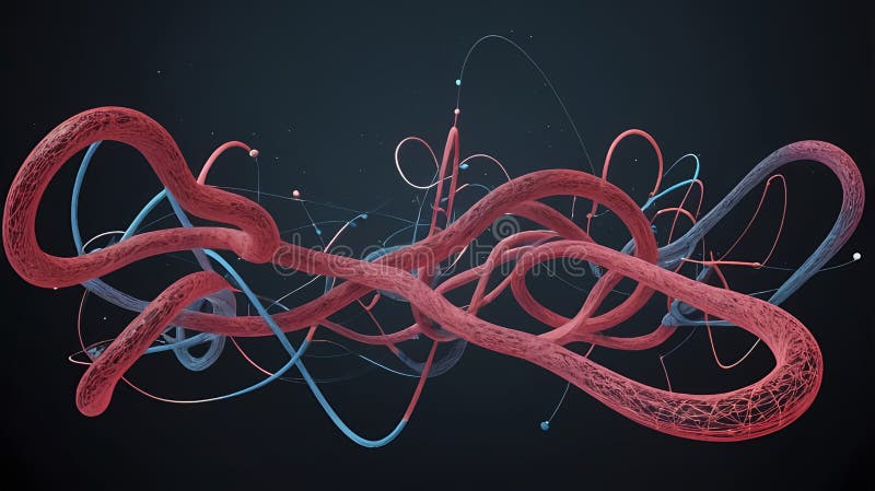 Abstract Red and Blue Line Art Stock Illustration - Illustration of ...