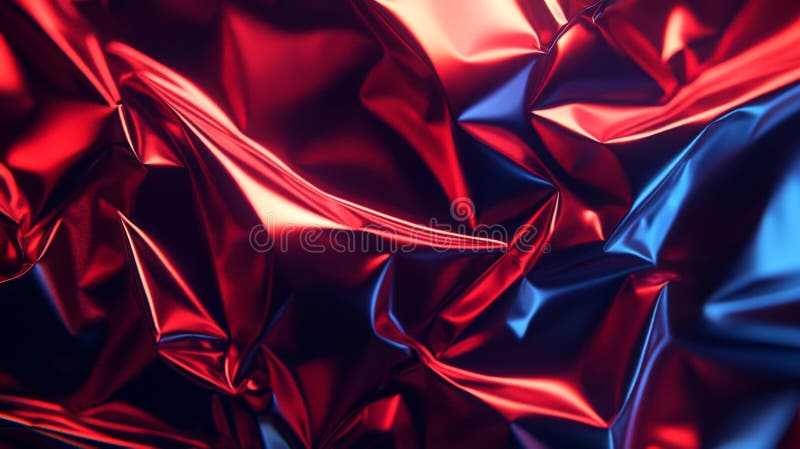 Abstract Red and Blue Metallic Crinkled Surface Stock Illustration ...