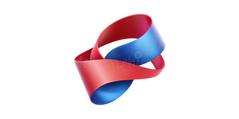 Abstract Red and Blue Mobius Strip. Symbol of Infinity and Continuity ...