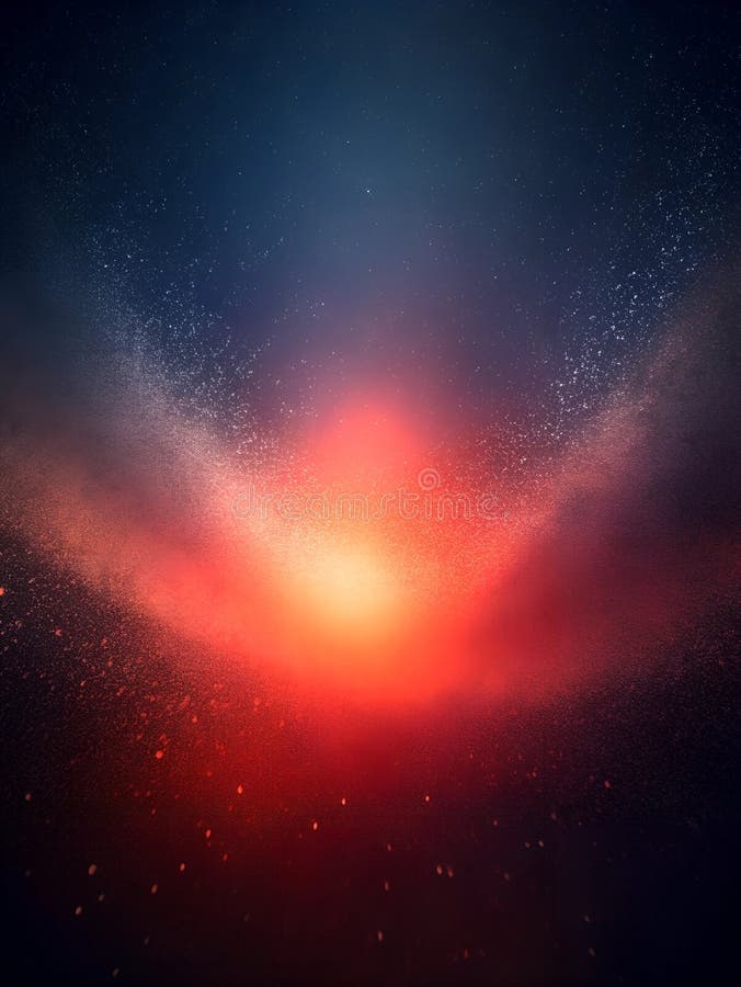 Abstract Red and Blue Nebula with Stars Stock Illustration ...