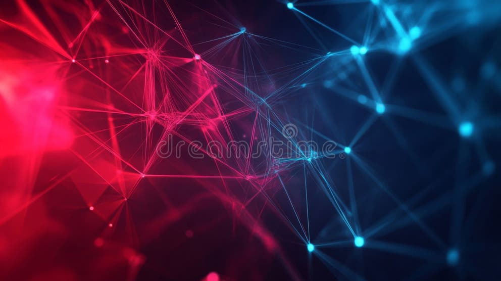 Abstract Red and Blue Network Connection Background Stock Illustration ...