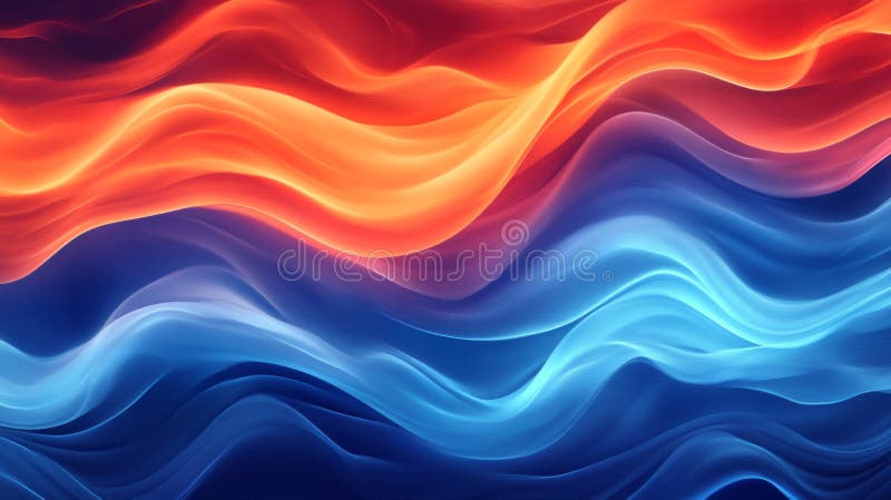 Abstract Red Blue Orange Waves Background Stock Illustration ...