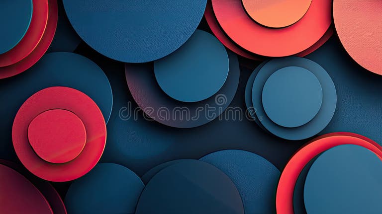 Abstract Red and Blue Overlapping Circles Pattern Stock Illustration ...