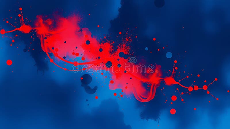 Abstract Red and Blue Paint Splatter Background Stock Illustration ...