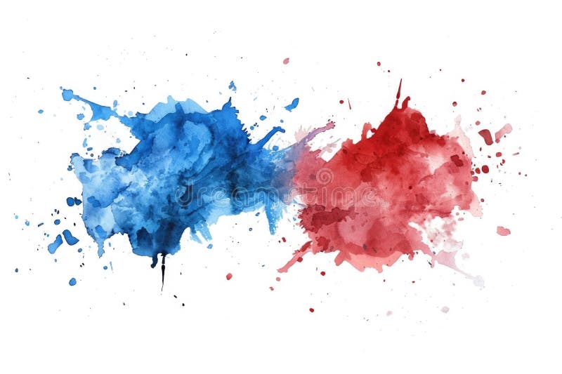 Abstract Red and Blue Paint Splatters. Perfect for Artistic Projects ...