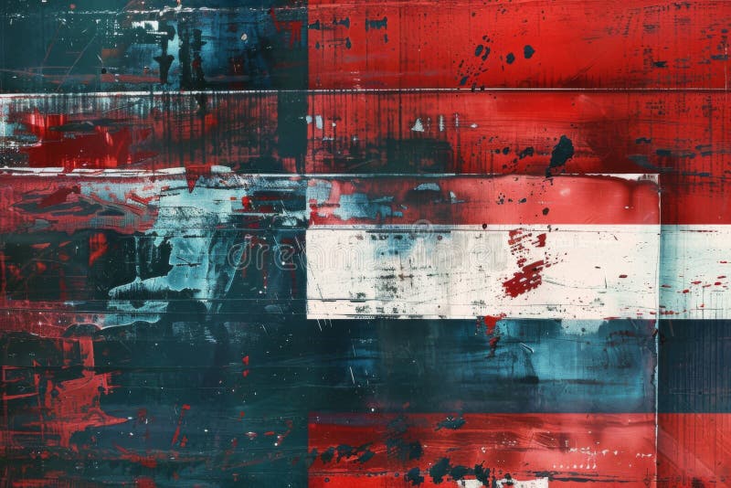 Abstract Red and Blue Painting Stock Illustration - Illustration of ...