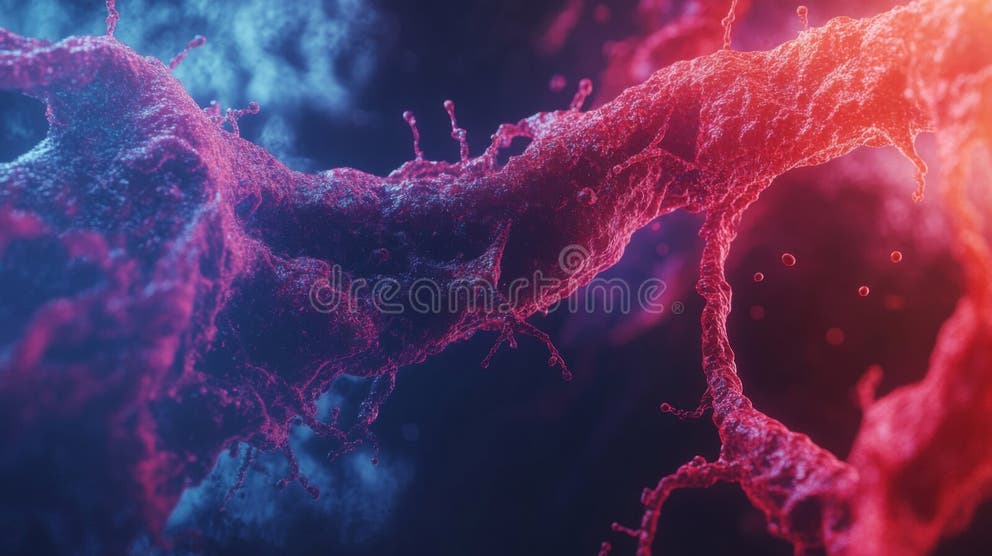 Abstract Red and Blue Particle Splash Dynamic Flow Stock Illustration ...