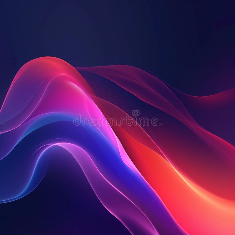 Abstract Red Blue Purple Waves on a Dark Background Stock Illustration ...