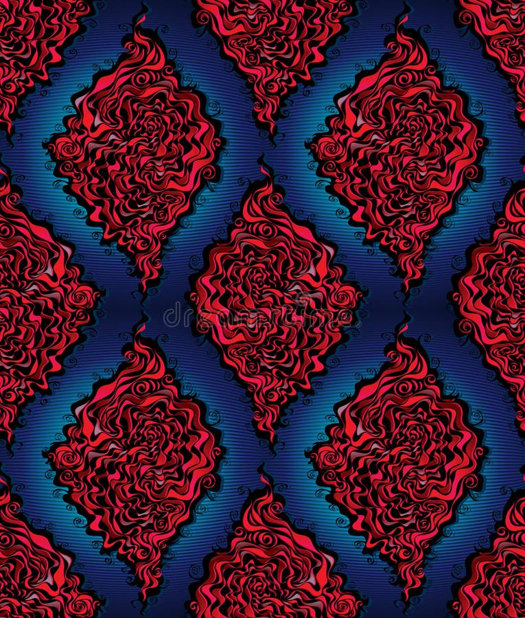 Abstract Red and Blue Seamless Pattern. Stock Vector - Illustration of ...