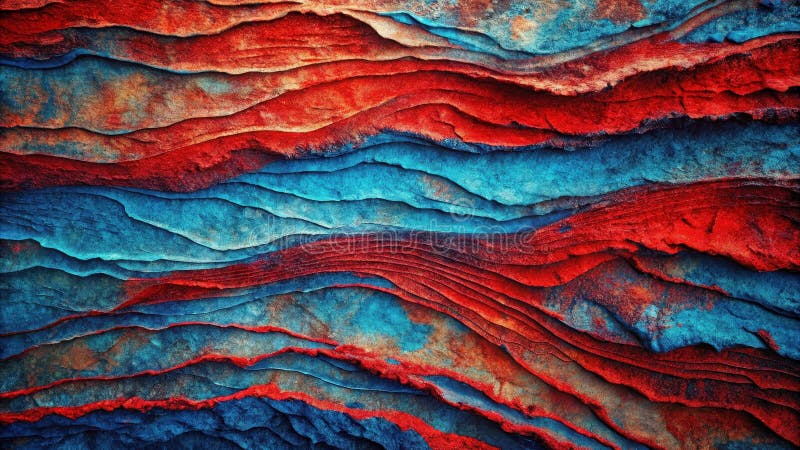 Abstract Red and Blue Sedimentary Rock Formation Texture. Generative AI ...