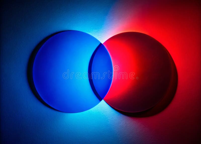 Abstract Red and Blue Silhouette Venn Diagram Overlap a Striking Visual ...