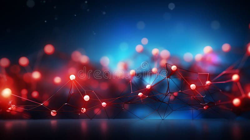 "Abstract Red and Blue Virtual Network - Design Element, Technology ...