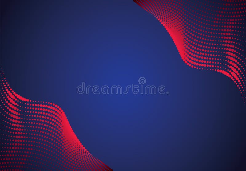 A Abstract Red and Blue Wave Background with Halftone Dot, Red ...