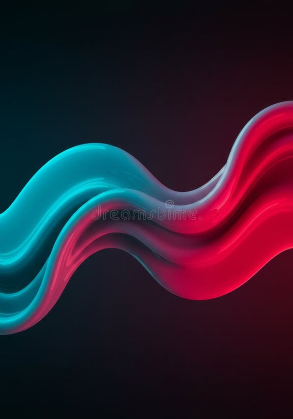 Abstract Red and Blue Wave Flowing in Dark Background Stock ...