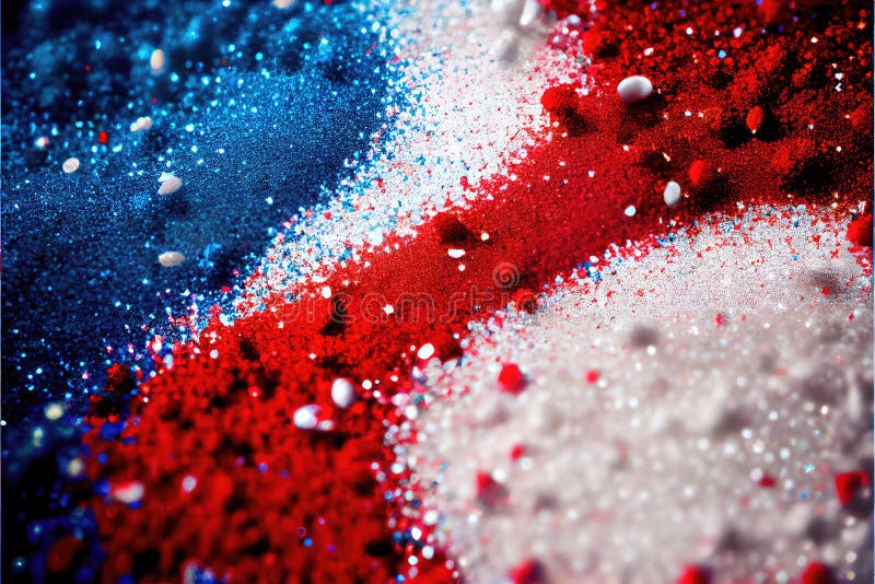 Abstract Red, Blue, White Background with Glitter in Colors of American ...