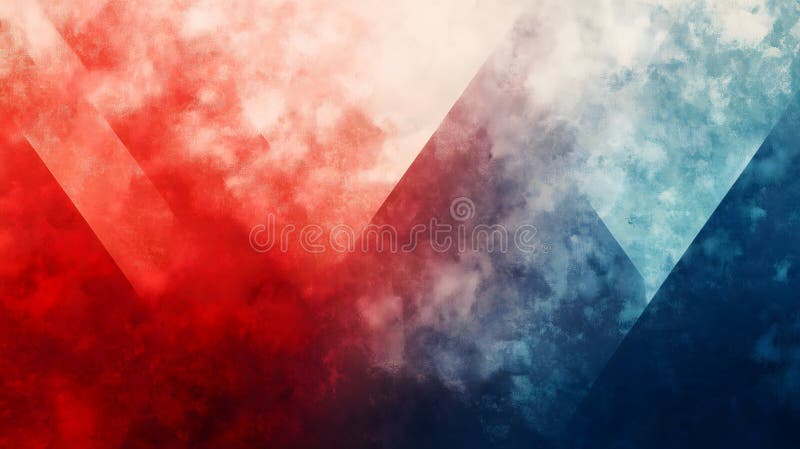 Abstract Red, Blue, and White Geometric Composition with Bold Textured ...