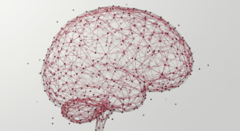 Abstract Red Brain Network Illustration Stock Illustration ...