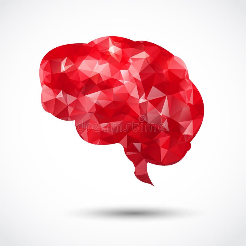 Brain Polygon with Business Icons Stock Vector - Illustration of ...