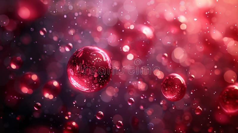 Abstract Red Bubbles with Bokeh Effect - Generative Ai Stock ...